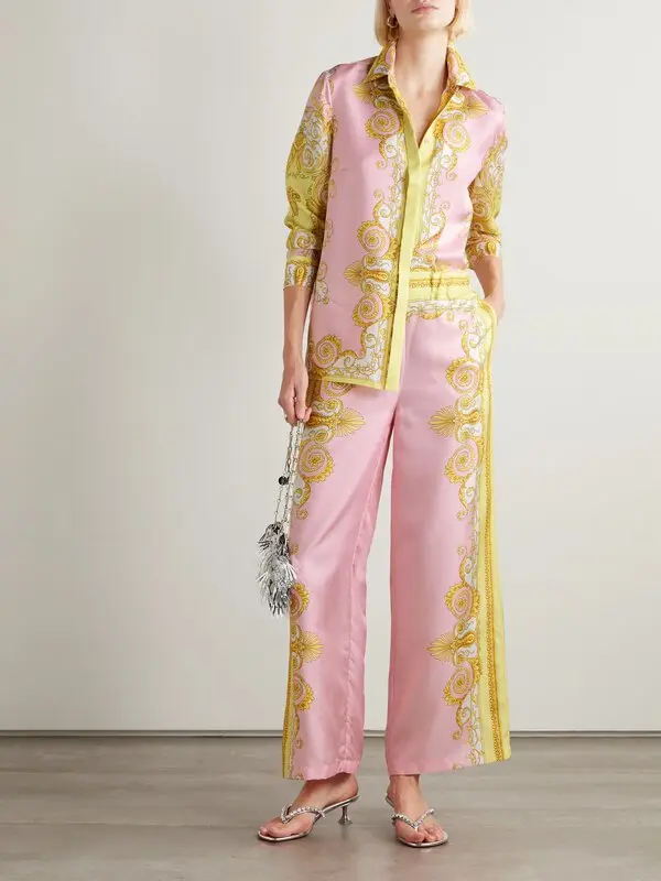 Versace Printed Silk-twill Shirt - Pink