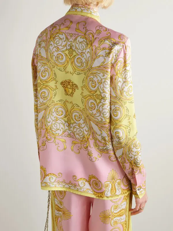 Versace Printed Silk-twill Shirt - Pink