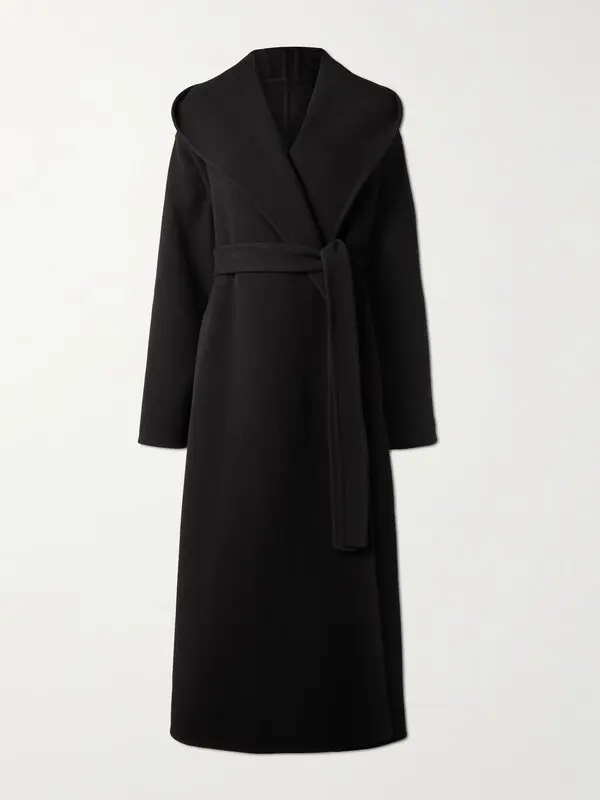 Alaïa Hooded Belted Wool Coat