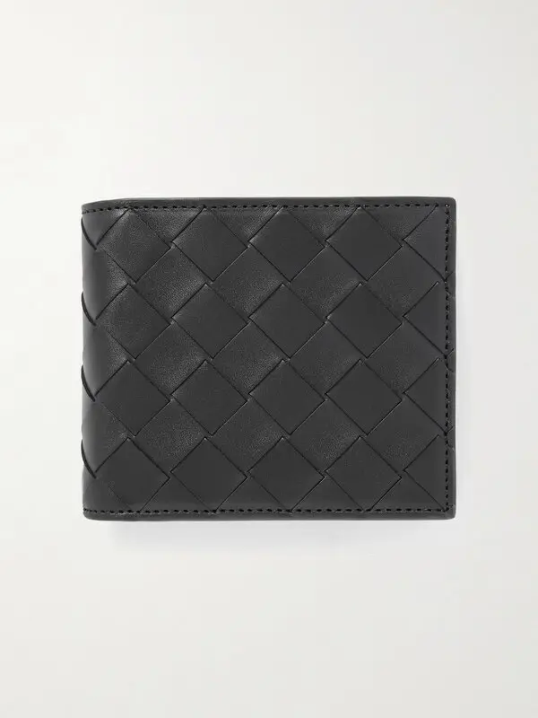 Bottega Veneta Intrecciato Leather Billfold Wallet - Black