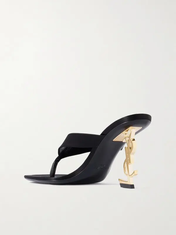 Saint Laurent Opyum Embellished Satin Sandals
