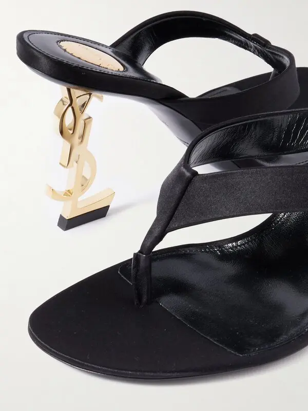 Saint Laurent Opyum Embellished Satin Sandals