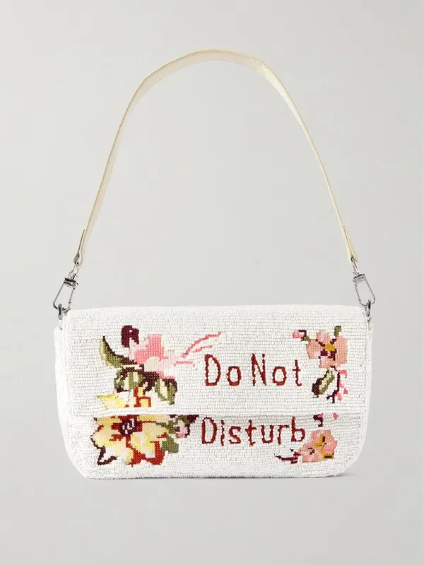 Staud Timmy Beaded Shoulder Bag - Neutrals