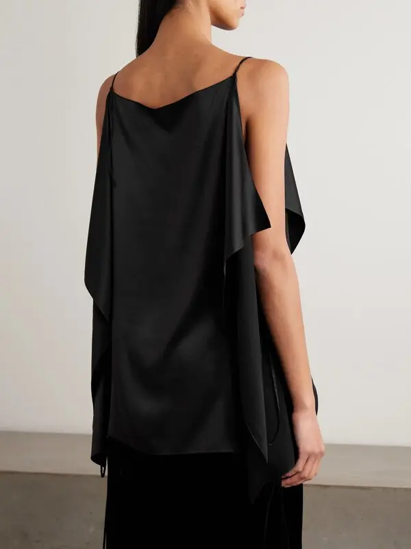 THE ROW Koray Draped Silk-satin Top
