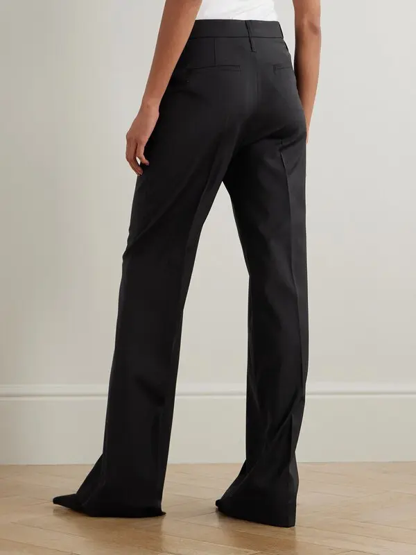 Sportmax Grain De Poudre Wool Wide-leg Pants