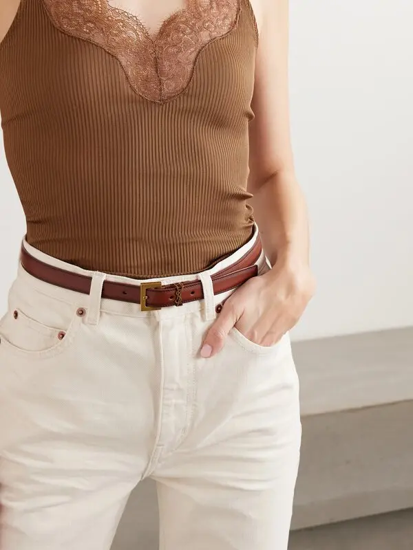Saint Laurent Leather Belt - Brown