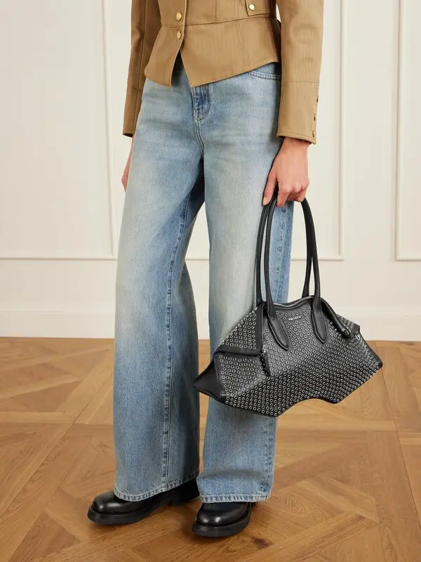 Alexander McQueen Manta Eyelet-embellished Leather Shoulder Bag