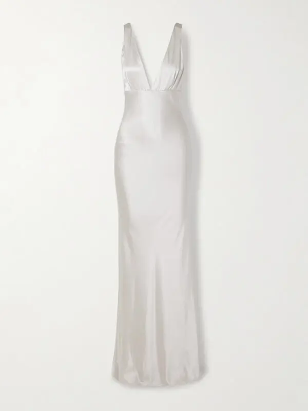 Nili Lotan Silk Maxi Slip Dress - Red | Editorialist