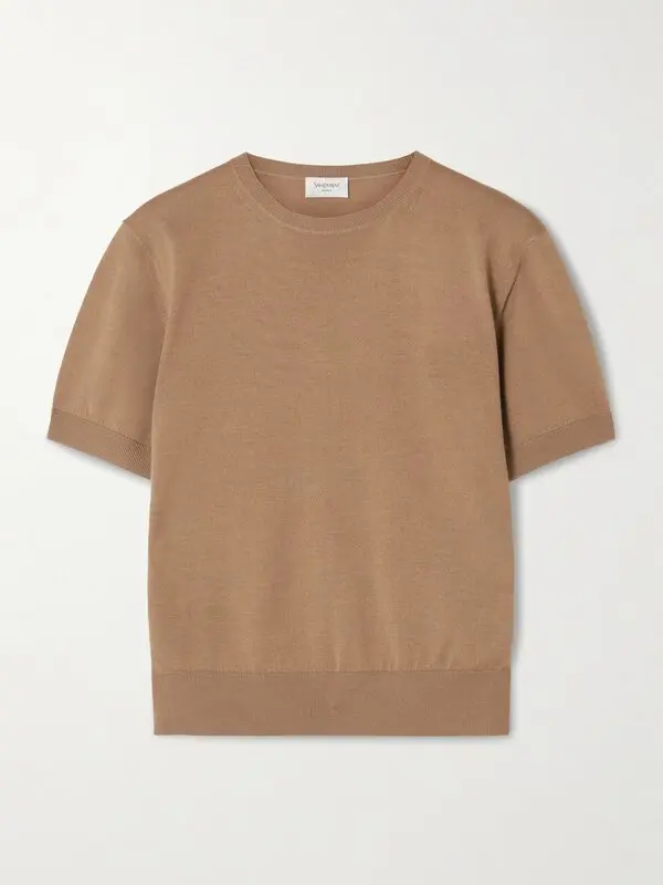 Saint Laurent Wool, Cashmere And Silk-blend Top