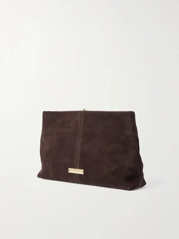LOEFFLER RANDALL Corrine Gathered Suede Clutch
