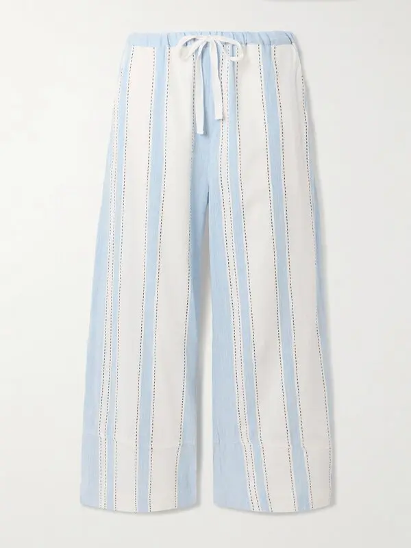LEMLEM Desta Striped Wide-leg Pants - Blue