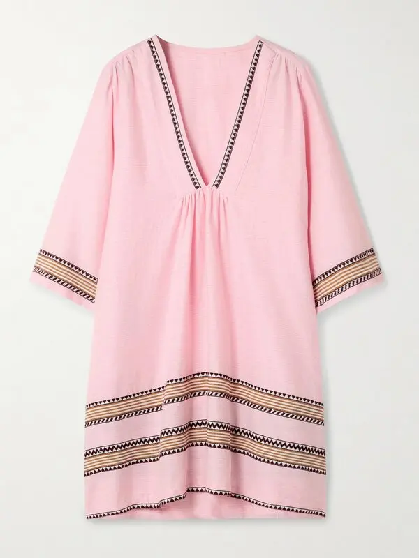 LEMLEM Belkis Striped Cotton Kaftan - Pink