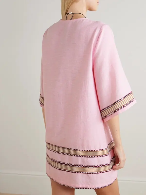 LEMLEM Belkis Striped Cotton Kaftan - Pink