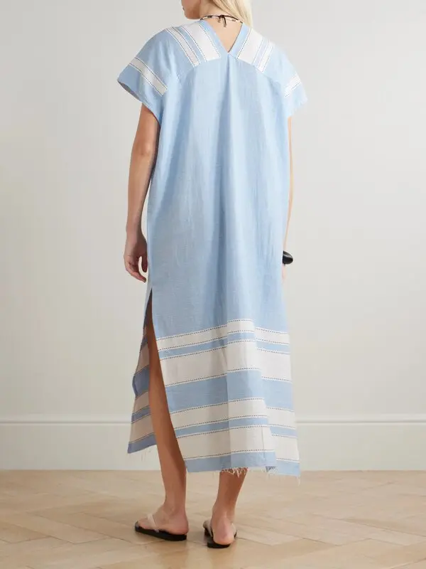 LEMLEM Gasira Striped Cotton-blend Maxi Dress