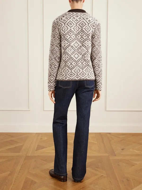 Loro Piana Jacquard-knit Cashmere Cardigan