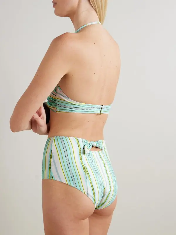 LEMLEM Ava + Elsi Printed Ribbed Recycled Bikini - Green