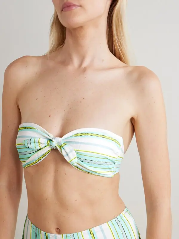 LEMLEM Ava + Elsi Printed Ribbed Recycled Bikini - Green