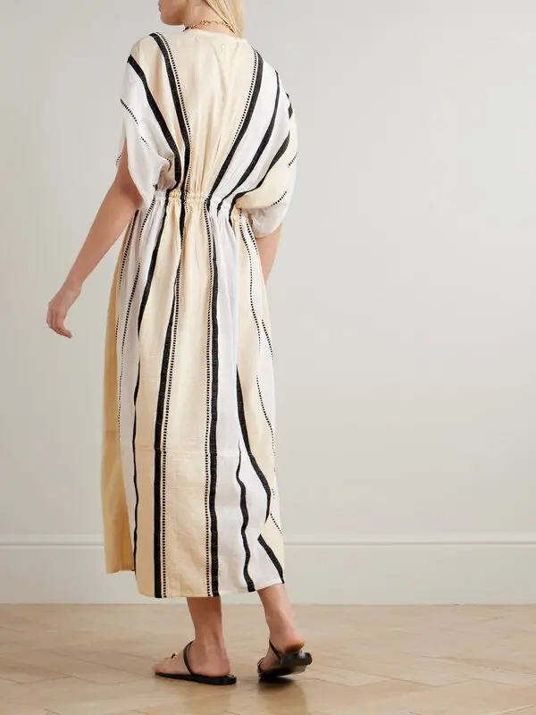 LEMLEM Leila Striped Cotton Midi Dress