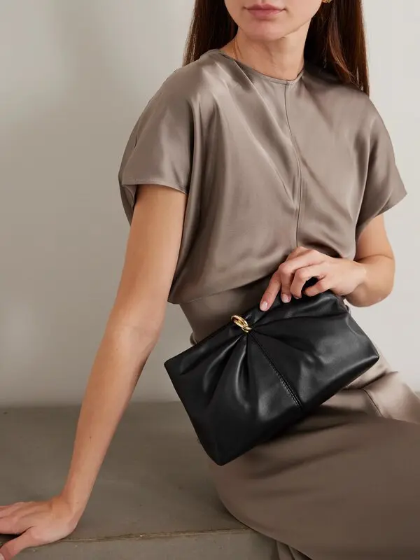 LOEFFLER RANDALL Corrine Gathered Leather Shoulder Bag