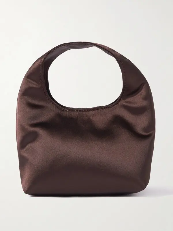 LOEFFLER RANDALL Kenzie Mini Recycled-satin Clutch - Brown
