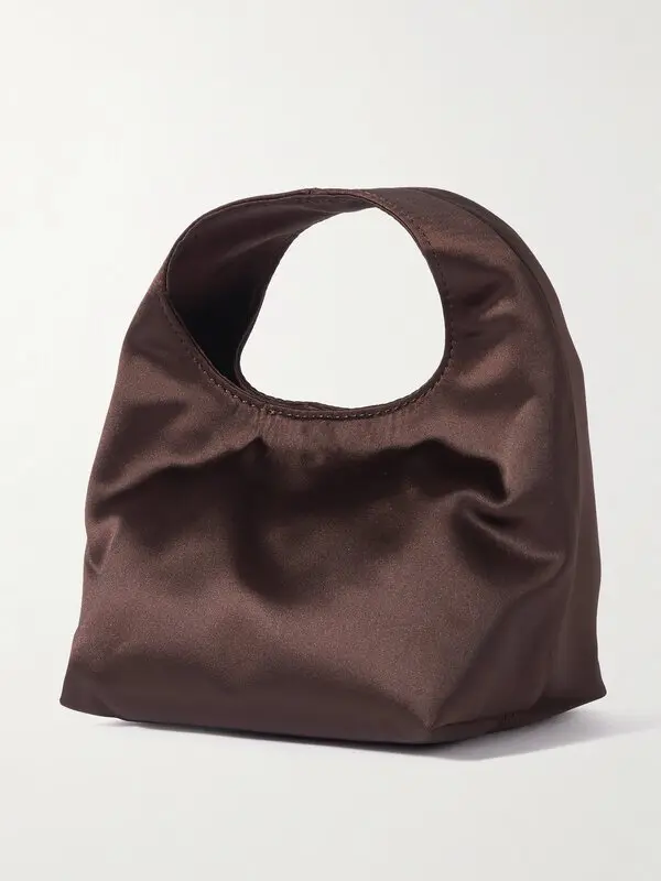 LOEFFLER RANDALL Kenzie Mini Recycled-satin Clutch - Brown
