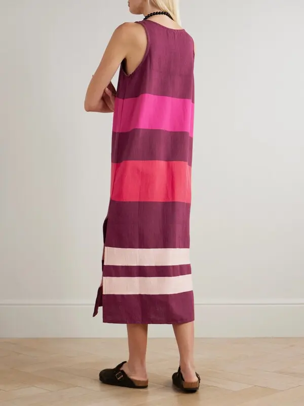 LEMLEM Lilian Striped Cotton Midi Dress