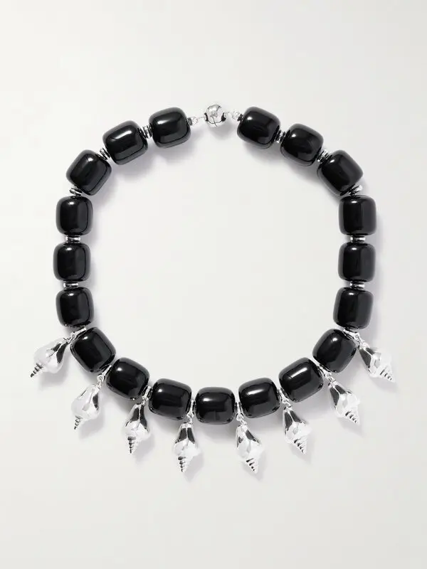 JULIETTA Odeon Silver-tone And Resin Necklace - Black