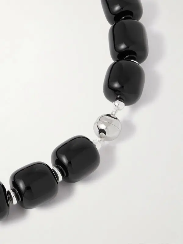 JULIETTA Odeon Silver-tone And Resin Necklace - Black