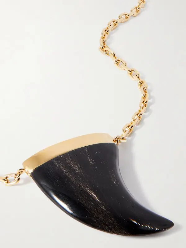 Isabel Marant Gold-tone Bone Pendant Necklace