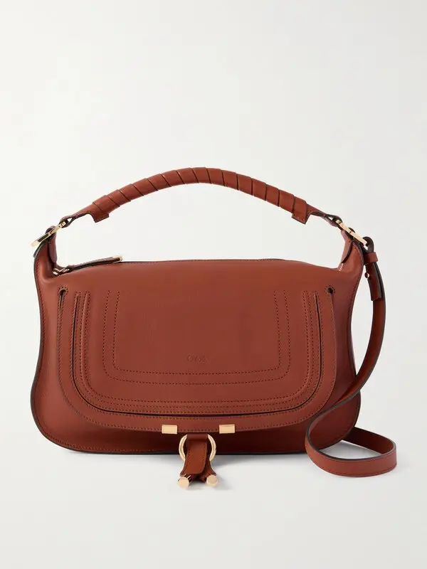 Chloé Marcie Leather Shoulder Bag - Brown