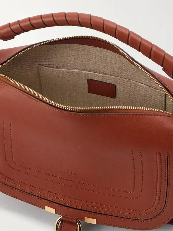 Chloé Marcie Leather Shoulder Bag - Brown
