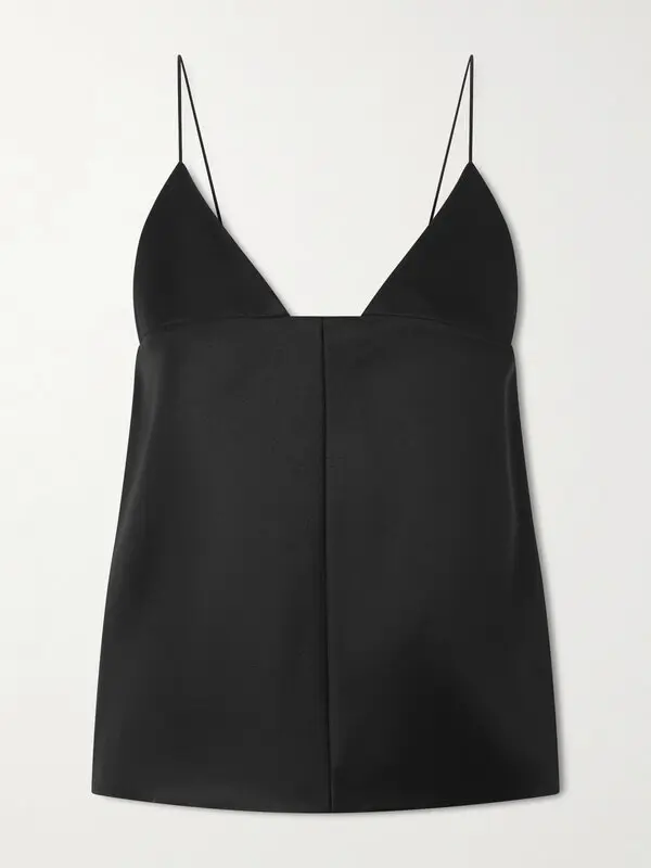 Brandon Maxwell The Bridges Paneled Wool And Silk-blend Top - Black