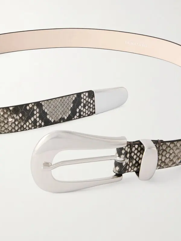 DEHANCHE Colette Snake-effect Leather Waist Belt - Animal Print