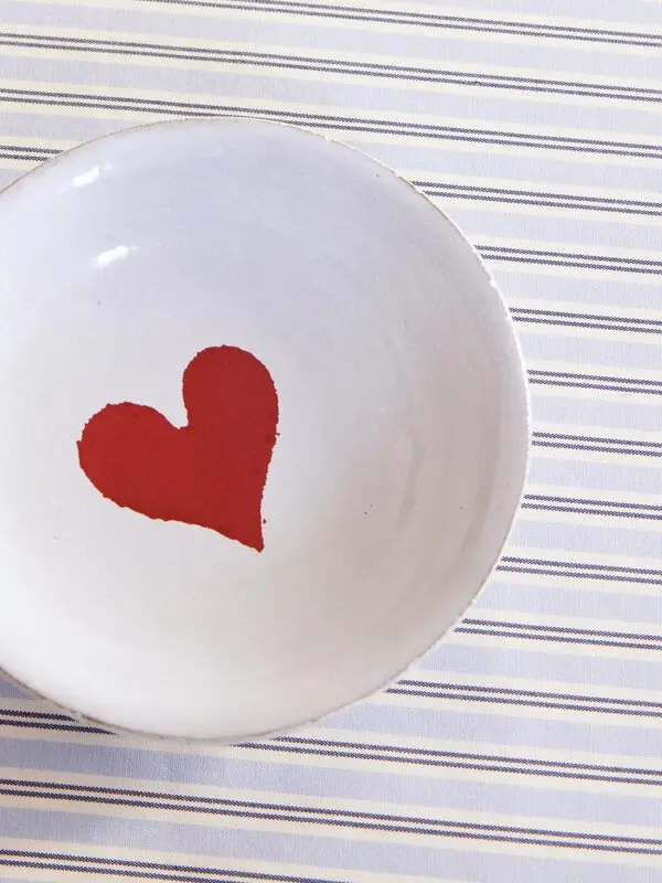 ASTIER DE VILLATTE John Derian Red Heart Ceramic Dish