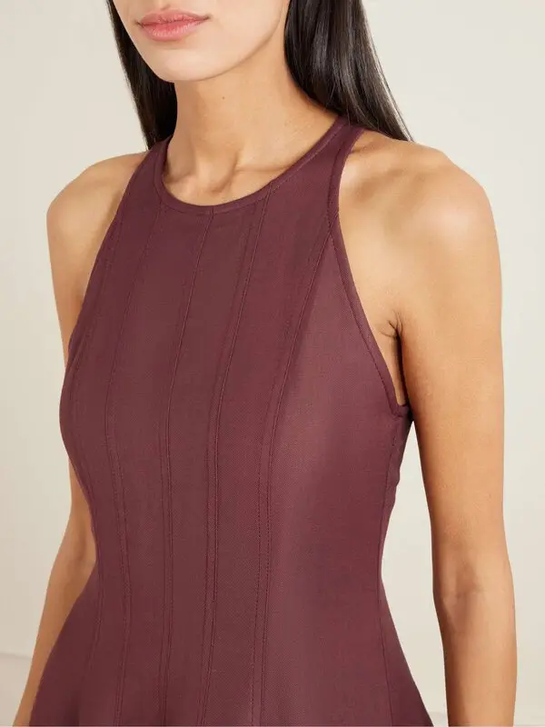 Brunello Cucinelli Paneled Twill Midi Dress