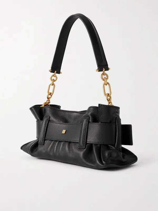 Balmain Anthem Buckled Leather Shoulder Bag
