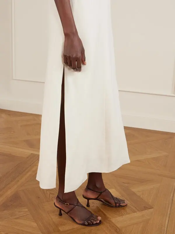 Brunello Cucinelli Crepe Midi Dress - Neutrals