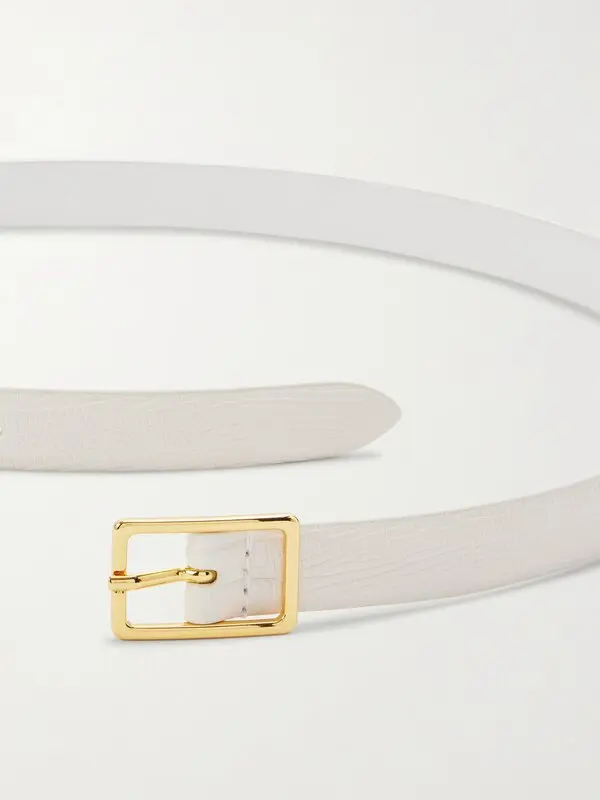 Anderson's Croc-effect Leather Belt - Neutrals