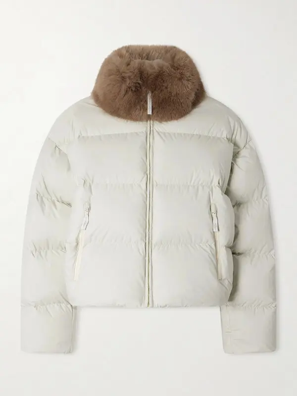 Balenciaga Plush-trimmed Padded Quilted Shell Down Jacket - White
