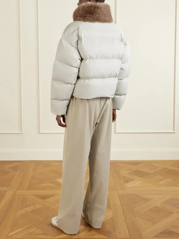 Balenciaga Plush-trimmed Padded Quilted Shell Down Jacket - White