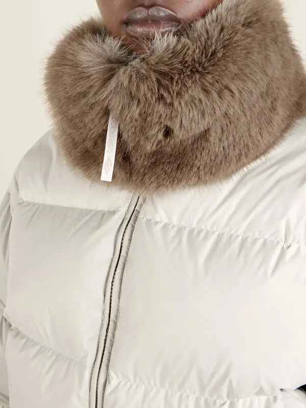 Balenciaga Plush-trimmed Padded Quilted Shell Down Jacket - White