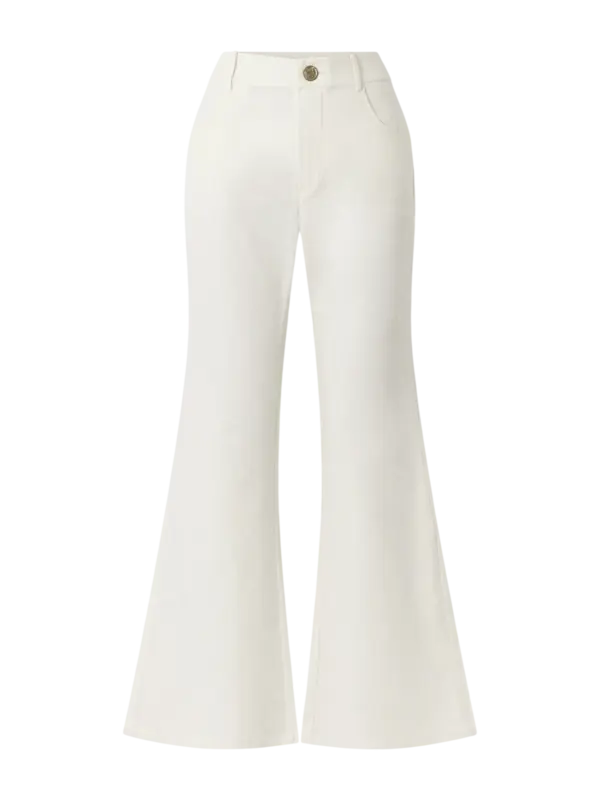 Alix Of Bohemia Bunny Silk-twill Flared Pants - Neutrals