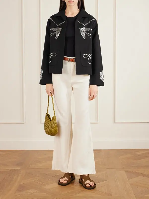 Alix Of Bohemia Francis Lovebird Embellished Silk Jacket