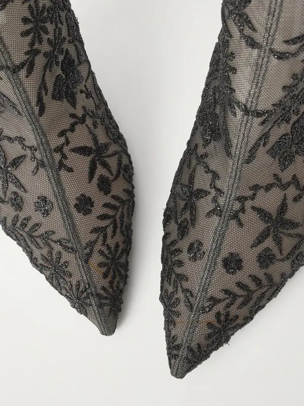 AQUAZZURA Mon Amour 85 Bead-embellished Ankle Boots