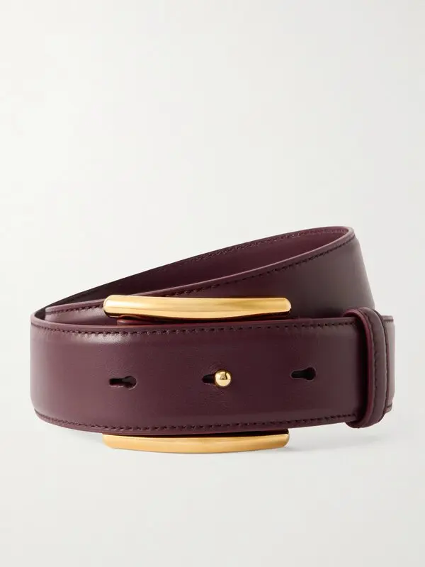 Alaïa Embellished Leather Belt - Burgundy
