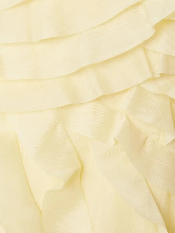 Aje Allairie Strapless Ruffled Faille Gown - Yellow