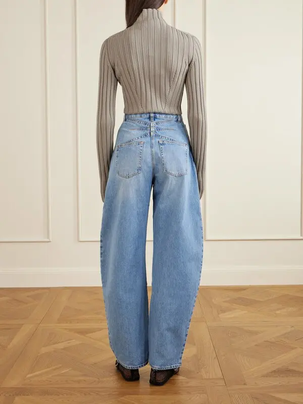 Alaïa Ribbed Wool Turtleneck Bodysuit - Brown