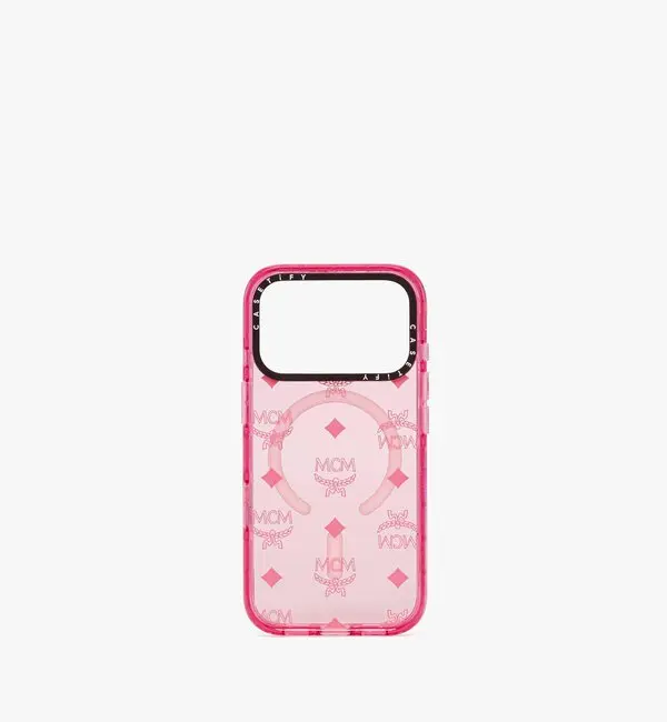 Mcm Iphone 17 Pro X Casetify Monogram Impact Iphone Case - Pink