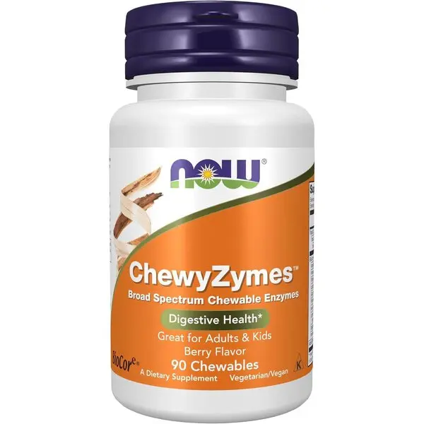 NOW FOODS Chewyzymes 90 Chewable Tablets