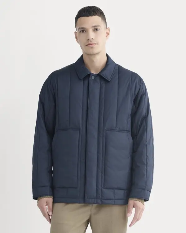 Everlane Renew Vertical-quilted Jacket - Navy